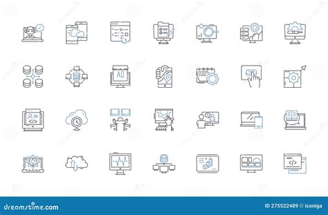 Computer Science Line Icons Collection Algorithm Database Binary Programming Syntax