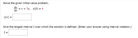 solved solve the given initial value problem