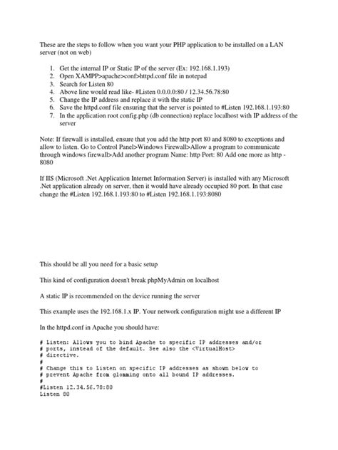 Use Xampp As Local Server Download Free Pdf Ip Address Port Computer Networking