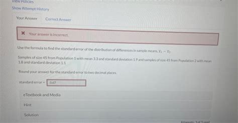 Solved Use The Formula To Find The Standard Error Of The Chegg Com