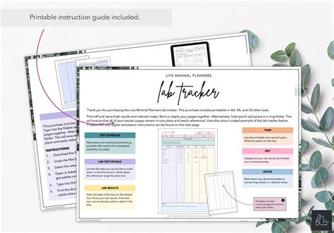 Printable And Fillable Medical Test Log Or Lab Results Tracker Chart