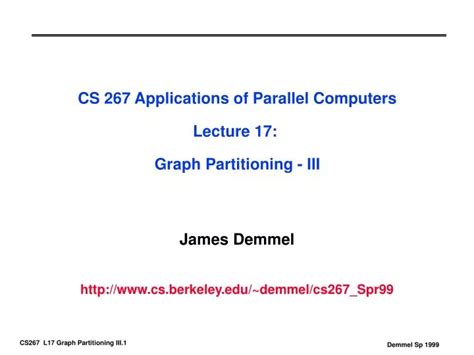 PPT CS Applications Of Parallel Computers Lecture Graph Partitioning III PowerPoint