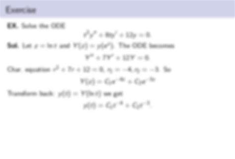 SOLUTION Cauchy Euler Equation Studypool
