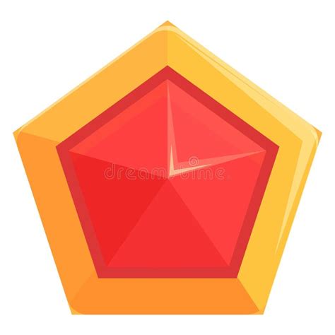 Ruby Gemstone Jewelry Icon Cartoon Vector Front Chain Stock Vector