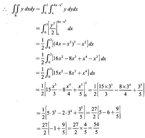 Double Integration Worked Examples Exercise With Answers