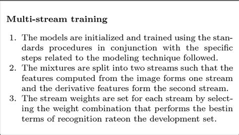 Steps For Training Multi Stream Hmms Download Scientific Diagram