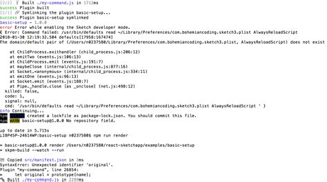 Npm Run Render Error While Enabling The Sketch Developer Mode SyntaxError Unexpected