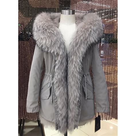 Женская зимняя длинная парка пальто куртка с капюшоном Воротник из енота съемная меховая