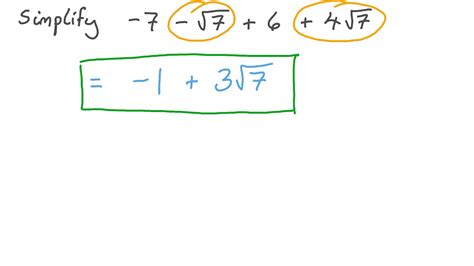 Question Video Simplifying Numerical Expressions Using The Properties Of Square Roots Nagwa