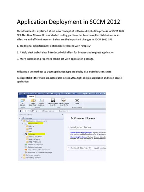 Application Deployement In Sccm 2012 Sp1 Pdf Installation Computer Programs Application