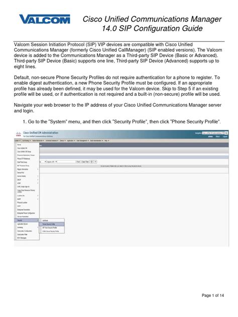 Cisco Ucm 14 0 Sip Configuration Guide Pdf Session Initiation Protocol Port Computer