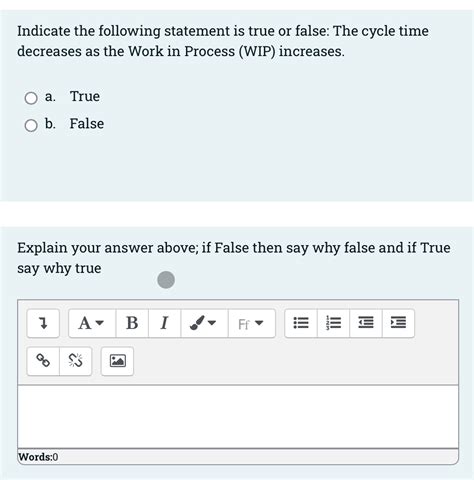 Solved indicate the following statements is true or false. | Chegg.com