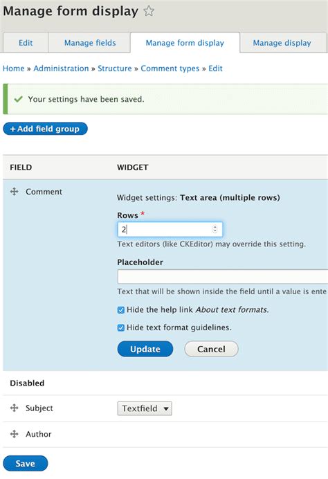 Drupal 8 Comment Module How To Configure Comments Module From Ugly To