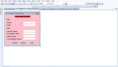 Program Sederhana Menghitung Luas Lingkaran And Volume Tabung