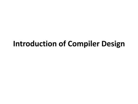week 08 basics of compiler construction pdf