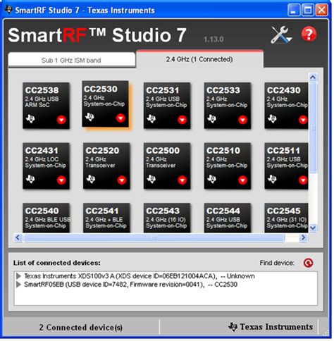 CC SmartRF Showing Up In SmartRF Studio As Unknown CC SmartRF Ok Other
