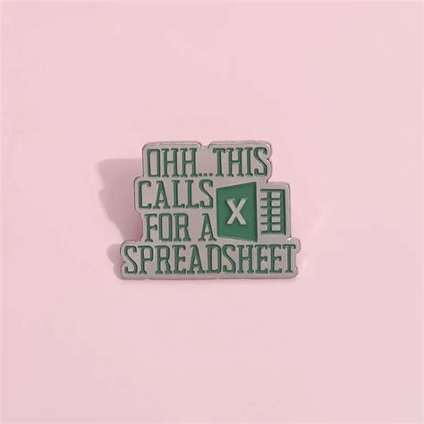 enamel pin spreadsheet excel analytics finance nufsed sticker