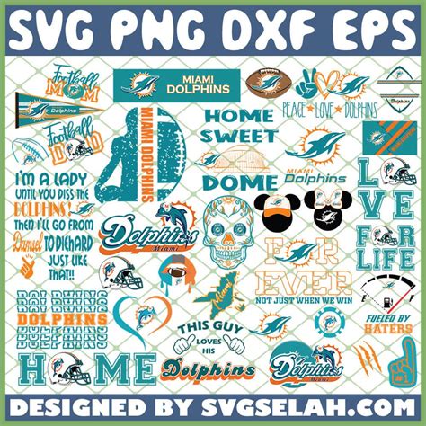 Miami Dolphins Svg Nfl Team Logos Svg Bundle Png Dxf Eps Design Cut Files Image Clipart