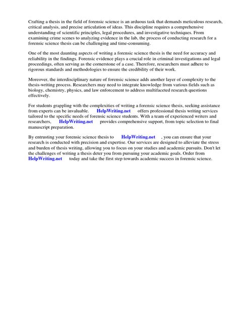 Forensic Science Thesis Statement Pdf Forensic Science Science