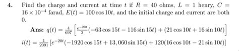 Solved Assignment The RLC Circuit Consider A Series Circuit Chegg Com