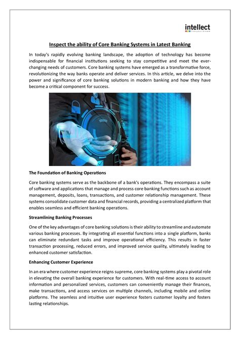 Ppt Inspect The Ability Of Core Banking Systems In Latest Banking