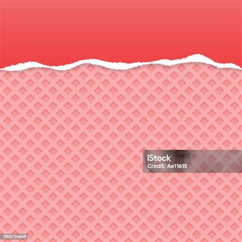 분홍색 웨이퍼 패턴 배경이있는 빨간색 찢어진 종이 벡터입니다 가장자리에 대한 스톡 벡터 아트 및 기타 이미지 가장자리 갈색 개념 Istock