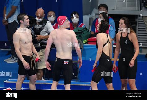 Great Britains Reece Dunn Jordan Catchpole Bethany Firth And Jessica