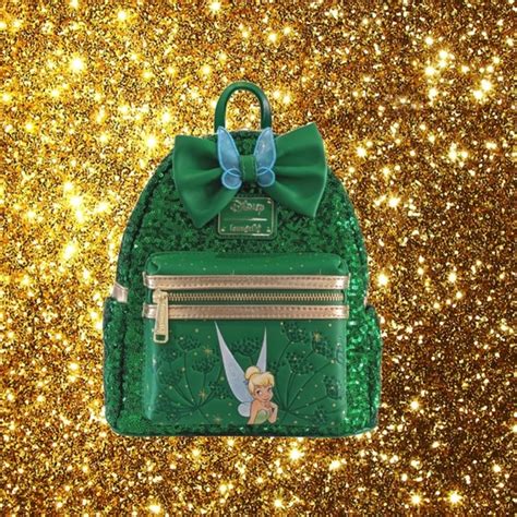 Loungefly Bags Loungefly Tinkerbell Green Sequin Mini Backpack