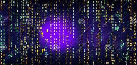 Binary Numbers Forming Digital Background With Area Dented Stock Illustration Illustration Of