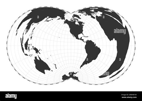 Vector World Map Rectangular War Office Polyconic Projection Plain World Geographical Map