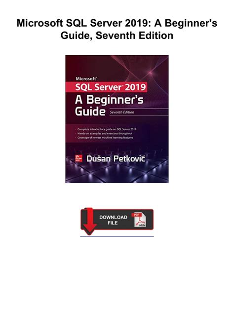 pdf download microsoft sql server 2019 a beginner s guide seventh
