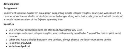 Solved Java Program Assignment Implement Dijkstras