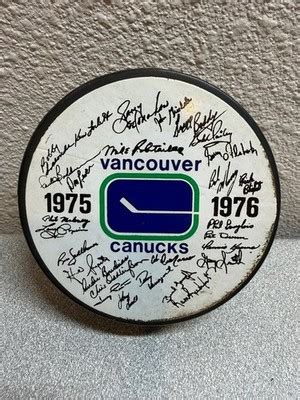 Vintage Vancouver Canucks Nhl Hockey Puck 1975 1976 Facsimile