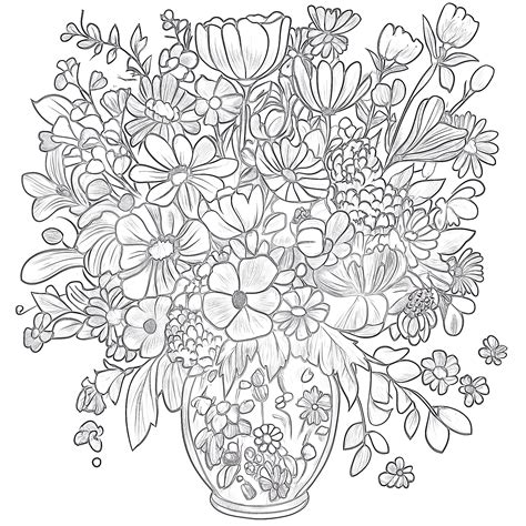 Printable Flower Bouquet Coloring Pages Coloring Pages Mimi Panda