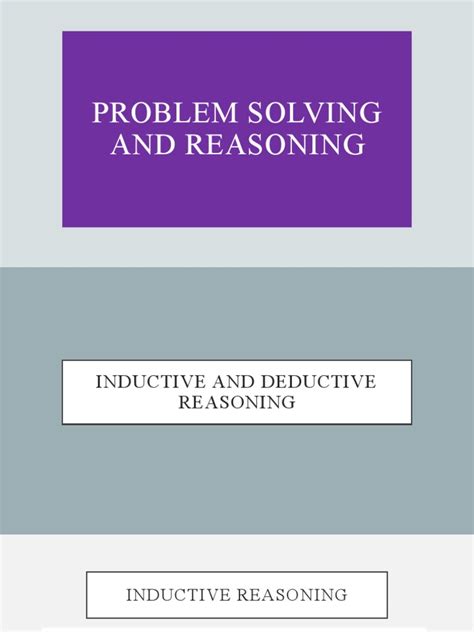 Problem Solving And Reasoning Pdf Deductive Reasoning Inductive
