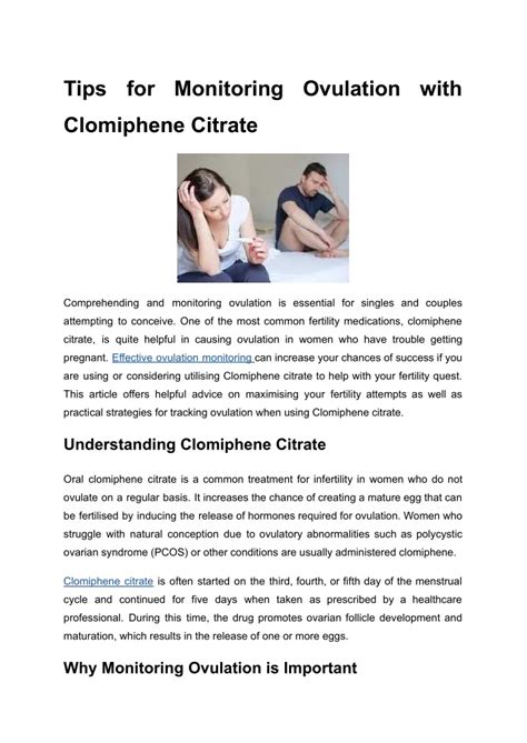 Ppt Pdf Tips For Monitoring Ovulation With Clomiphene Citrate
