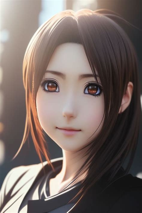 Cartoon Girl Smiling With Brown Hair