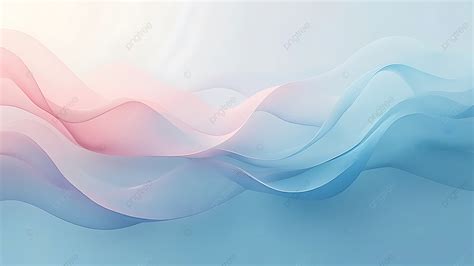 Abstract Fluid Waves Ethereal Pastel Colors Soft Blue And Pink Gradient Dreamy Atmosphere