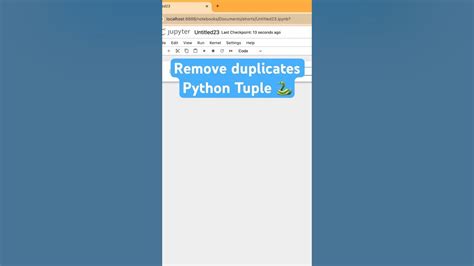 Remove Duplicates In Tuple🐍 Python Shorts Youtube