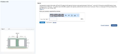 Solved The Assembly Consists Of Two Posts Ad And Cf Made