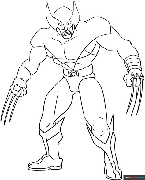 Wolverine From X Men Coloring Page Easy Drawing Guides