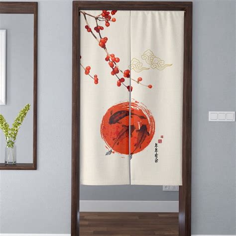 Rèm In Hoa Kiểu Nhật Họa Tiết Rõ Nét Loại 2 Mảnh đã Bao Gồm Thanh Treo