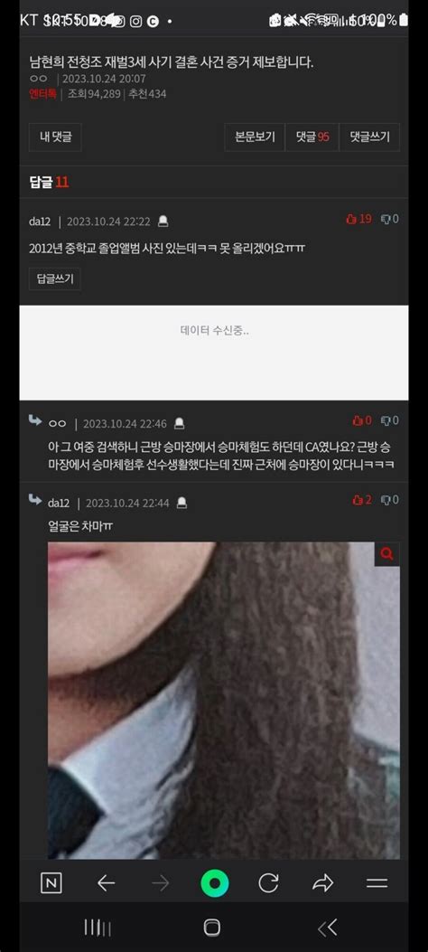 남현희 남편 여중 졸업사진 Mlbpark