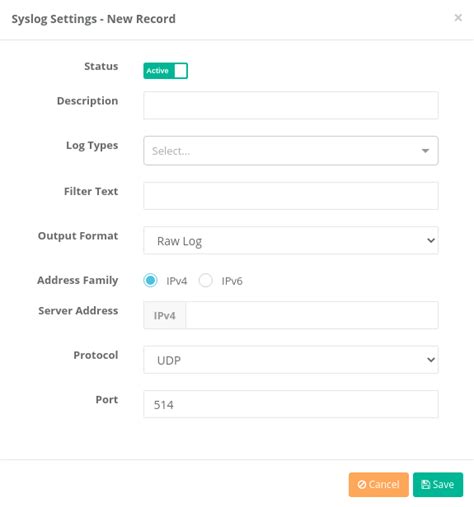 Syslog Settings Epati Cyber Security