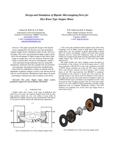 Pdf Design And Simulation Of Bipolar Microstepping Drive For Disc Rotor Type Stepper Motor