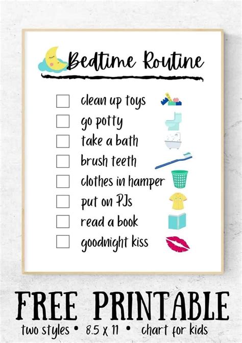 Printable Normal Bedtime Routine Chart Free Download And Print For You