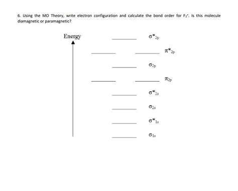 solved using the mo theory write electron configuration and