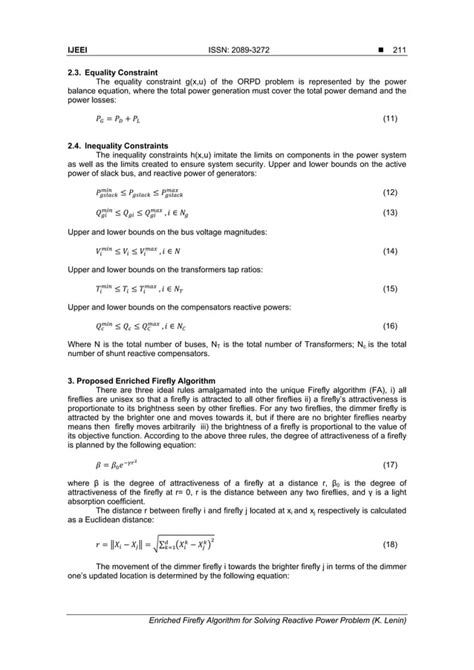 Enriched Firefly Algorithm For Solving Reactive Power Problem Pdf