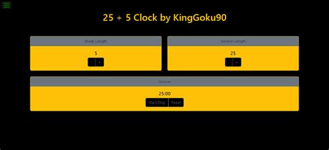 Github Kinggoku91025 5pomodoro Clock I Built A 25 5 Pomodoro Clock With Html Css Jquery