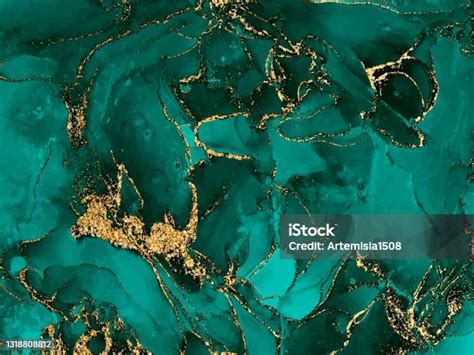 골드 글리터와 블랙과 그린 수채화 배경 수채화 알코올 잉크 스플래시 액체 흐름 텍스처 페인트 고급 추상적 디지털 종이 순수 미술 패턴 말라카이트 보석 벽지 벡터 금 금속에